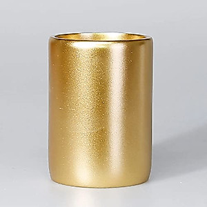 Victoria Elit Bathroom Set 6 Pieces in Gold Color / Dustbin, Toilet Brush, Towel Holder, Soap Dispenser, Toothbrush Holder and Soap Tray / Resin Metarial