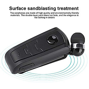 Fineblue F910 Retractable Bluetooth Earphone Business Lavalier Earphone Sports Bluetooth Headset Voice Prompts Call Vibration Bluetooth V4.1 Anti-Lost Function(Black)