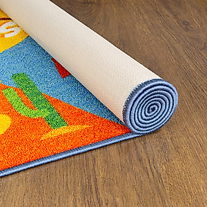 KC Cubs Playtime Collection USA United States Map Educational Learning & Game Area Rug Carpet for Kids and Children Bedrooms and Playroom (5'0" x 6'6")