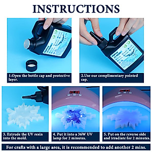 UV Resin - 500g Upgrade Crystal Clear Hard Glue, Low Odor Zero Yellowing Superb Transparency Ultraviolet Quick Curing Epoxy Resin for Jewelry Making, DIY Craft Decoration, Mold, Casting and Coating