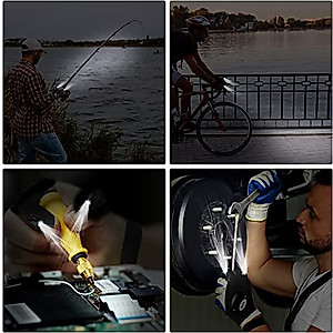 QEZEZA LED Flashlight Gloves, Gift for Man, Lighted Gloves for Men, Stretchy LED Fingerless Gloves, 1 Pair of Gloves and Replacement Battery, Screwdriver, Stocking Stuffers for Adults