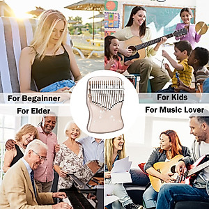 ALAUTRY Kalimba Thumb Piano 17 Keys, Portable Mbira Finger Piano with Music Books & Tuning Hammer, Gifts for Kids Adults Beginners Professional…