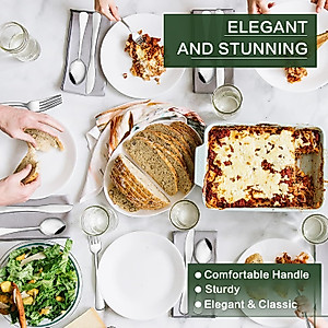 80 Pieces Silverware Set with Serving Utensils Set, CEKEE Stainless Steel Flatware Set for 12 with Steak Knives, Heavy Duty Cutlery Set, Kitchen Utensil Sets for Home Restaurant, Dishwasher Safe