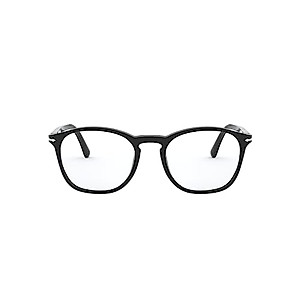 Persol PO3007VM Square Prescription Eyewear Frames, Black/Demo Lens, 50 mm
