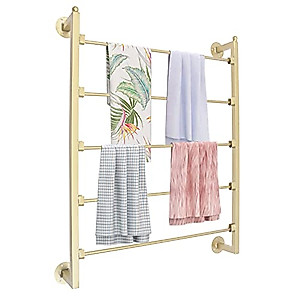 Gold Scarf Display Stand, Wall Mount Metal Scarf Organizer Hanging Rack Gold Metal Coat Hanger Indoor Use for Clothing Store Living Room Heavy Duty