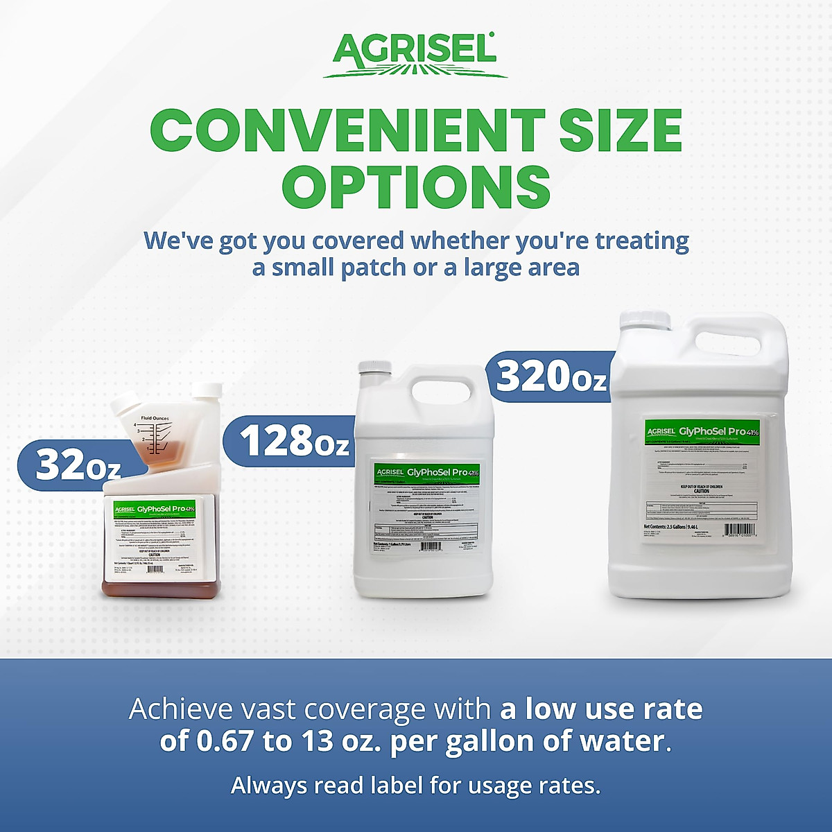 Agrisel GlyPhoSel Pro Weed Killer, Tackles Hard-to-Kill Weeds, Low-Odor, Easy Mixing, Pet Safe, 32 Ounces