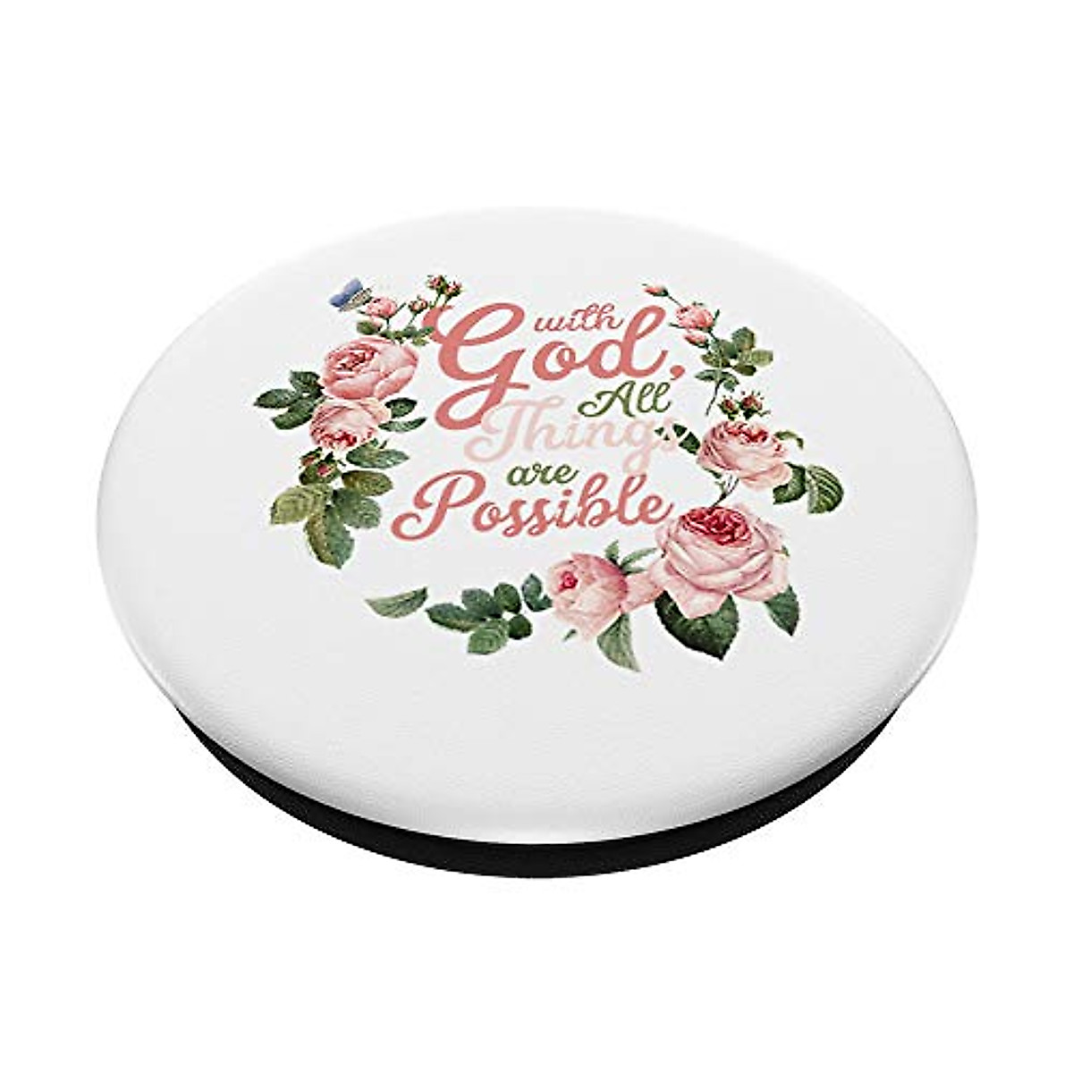 With God All Things Are Possible Prayer Bible Verse PopSockets PopGrip: Swappable Grip for Phones & Tablets