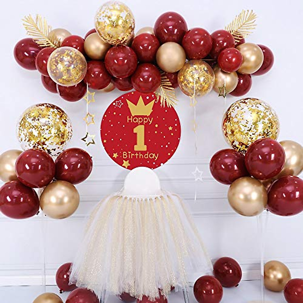 Red Balloons, 106pcs Balloon Garland Arch Kit, Red and Gold Balloons for Birthday Wedding Bridal Shower Bachelorette Engagement Anniversary Baby Shower Party Balloons Decoration