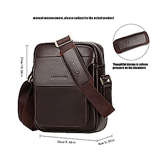 Leathario Men's Crossbody Bag Leather Shoulder bag For Men Messenger Sling Bag For Work Business Satchel Travel
