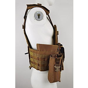 Invenko Heavy Duty Tactical Molle Airsoft Vest Outdoor Hunting Paintball Sports Outdoor Gaming Security Gurad Duty Soft Vest (tan)