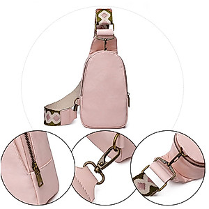 Crossbody Sling Bag for Women Leather Small Fanny Pack Purse Chest Bag PU Sling Backpack Multipurpose for Women Traveling Hiking（Brown）