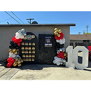 DEETUULET Red Black Gold Balloons, 50pcs 12 inch Red Black and Gold Balloons Kit, Metallic Chrome Gold Latex Balloons for Birthday Casino Night Hollywood New Years Graduation Party Decorations