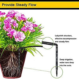 Upgraded Drip Irrigation Kit, 1/4 inch 32ft Silicone House with Stabilized Drip Emitters and Connectors, Garden Watering System for Raised Garden Bed, Yard, Lawn or Indoor