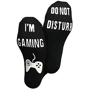 Funny Gaming Socks Stocking Stuffers for Men-Novelty Gamer Easter Basket Stuffers for Teen Boys Teenage Kids Sons Dad Women