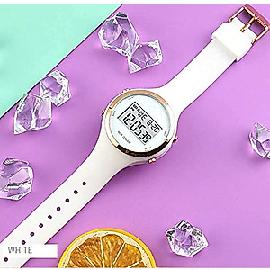XCZAP Ladies Outdoor Sport Watches Alarm Clock 5Bar Waterproof LED Women Digital Watch (White)