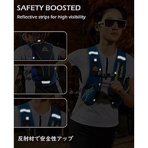 TRIWONDER Hydration Pack Backpack 5.5L Outdoors Mochilas Trail Marathoner Running Race Hydration Vest (Blue - Only Vest)