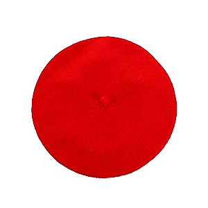 6 Pieces Wool Beret Hat Solid Color French Beanie Hat with Silky Scarf Brooch (Black and Beige)