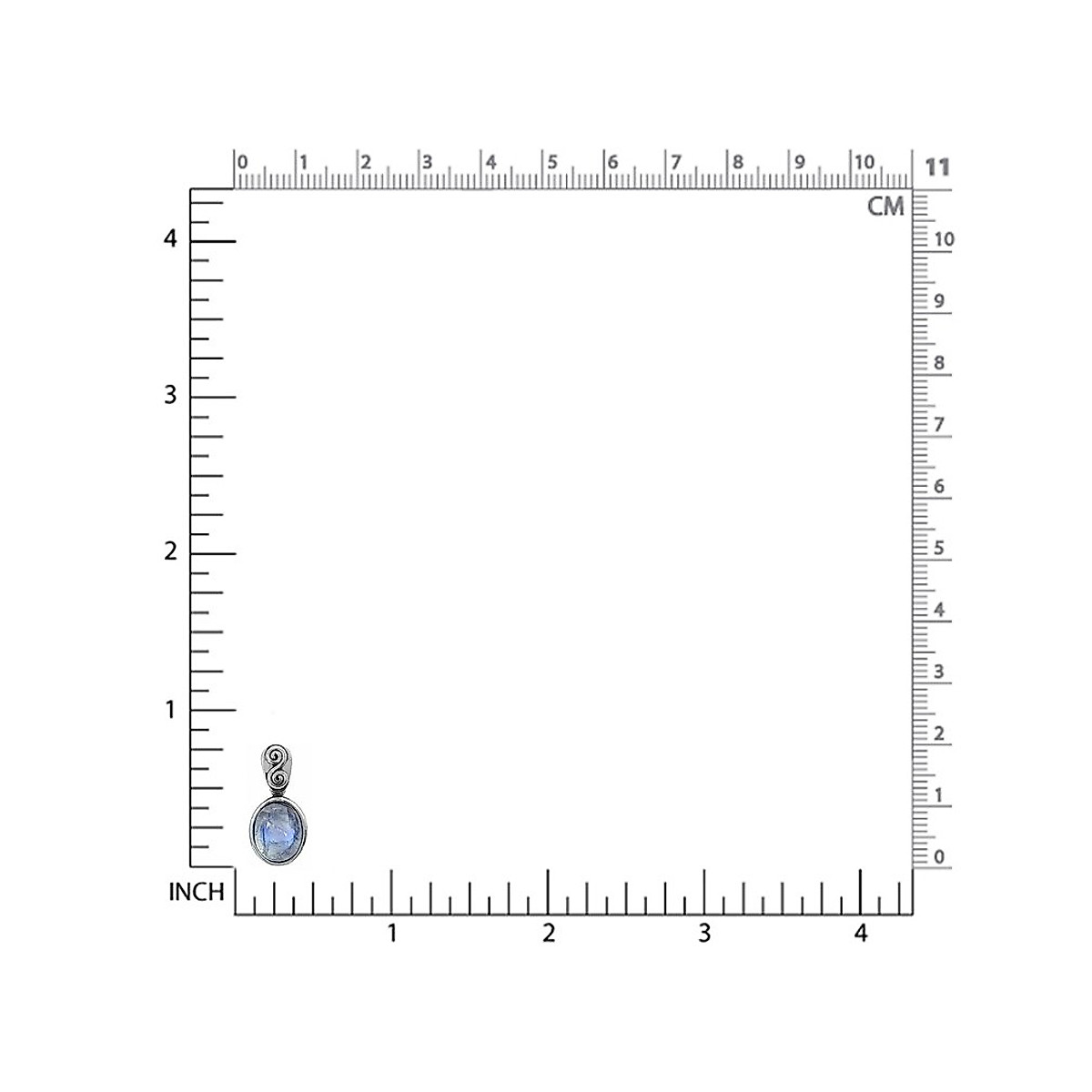 Silvershake Natural Moonstone 925 Sterling Silver Swirl and Spiral Solitaire Pendant