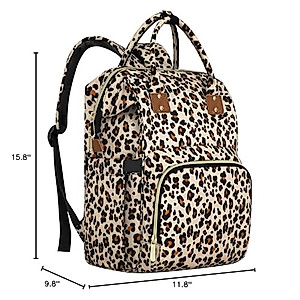 Diaper Bag Backpack Multifunction Maternity Diaper Bag for Baby Girls & Boys Large Capacity Travel Nappy Bags Leopard Print