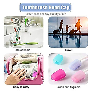 Toothbrush Protective Cap, Silicone Toothbrush Protective Case, Toothbrush Head Cover, Durable Portable for Home Travel Camping Protecting(Transparent white)