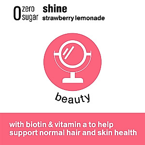 vitaminwater zero sugar shine, electrolyte enhanced water w/ vitamins, strawberry lemonade drinks, 20 fl oz, 12 Pack