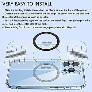 9 Pack Metal Ring Sticker for Magsafe, Magnetic Ring for Wireless Charging Magsafe Ring, Compatible with iPhone 13/12/11/X/8 Pro/Pro Max, Galaxy S21 Car Phone Mount Holder (9 Colors)