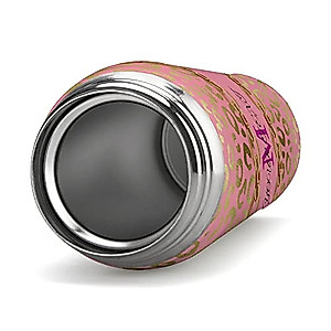 Custom Pink Gold Leopard Water Bottle Personalized Name Text Stainless Steel Sport Water Bottle Customized Double Wall Vacuum Insulated Cup Gift for Kids Women Men