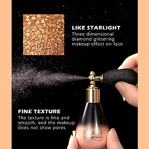 NewBang 3pcs Highlighter Loose Powder Spray Glitter High Gloss Spray Shimmer Shimmering Sparkle Powder Body Glitter Makeup Spray for Face Body Hair Nails Christmas Party Cosmetic Gift Set for Women