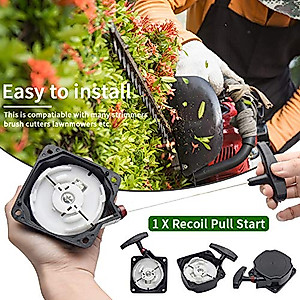 CfoPiryx Recoil Pull Starter, Universal Recoil Pull Start for Brush Cutter Lawn Trimmer Spare Parts Garden Tools(Black),Fit Various Strimmer Hedge Trimmer Brush Cutter
