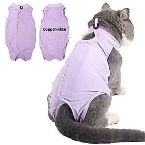 Coppthinktu Cat Professional Recovery Suit for Abdominal Wounds or Skin Diseases, Cat Surgery Recovery Suit, E-Collar Alternative, Soft Kitten Spay Recovery Suit Anti Licking Wounds