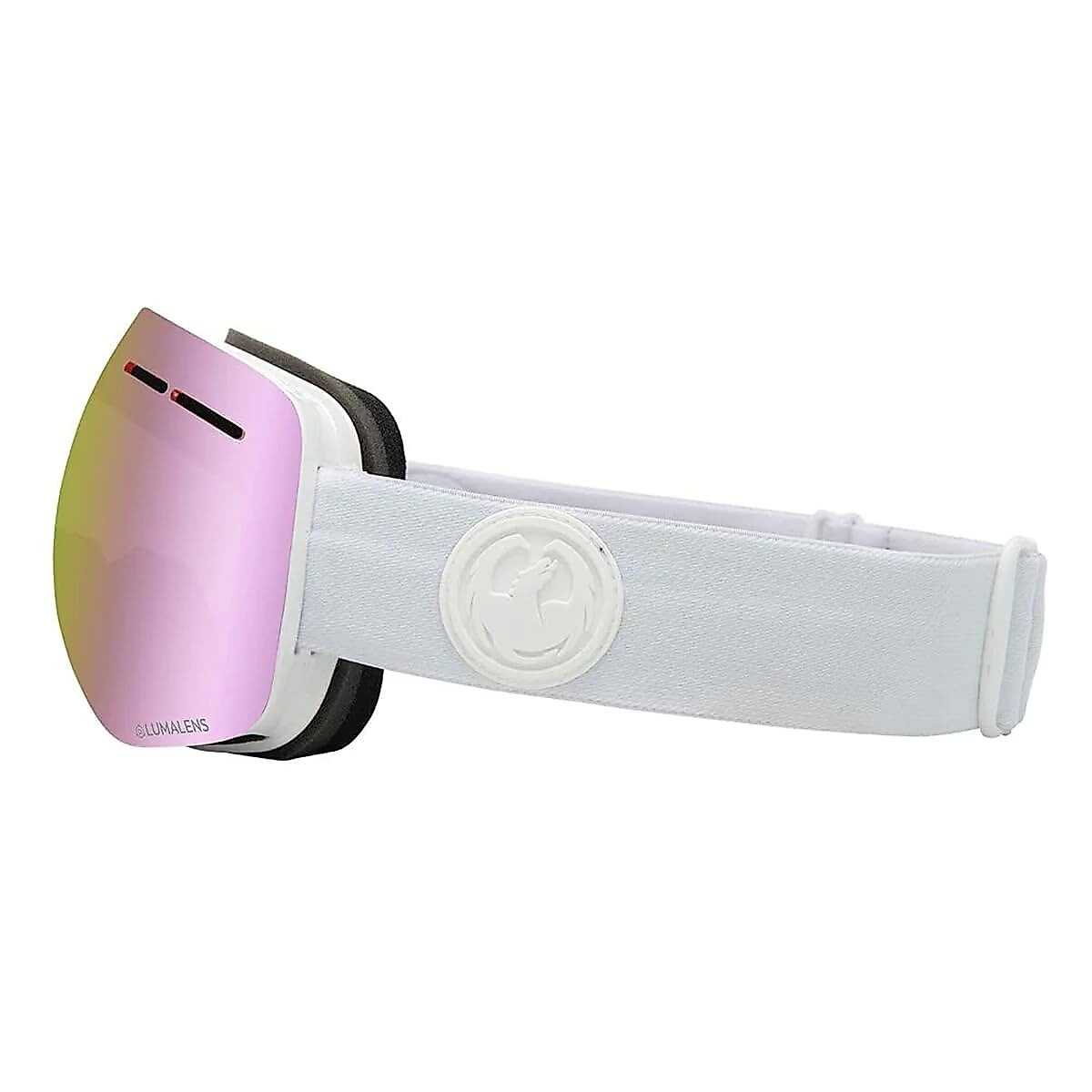Dragon Alliance X1s Ski Goggles, Medium, White, Whiteout/Luma Pink Ion Lens
