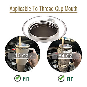 3PCS 40 oz Replaceble Tumbler Flip Straw Lid for Stanley Quencher, Reusable Tumbler Cover for Stanley Cup,Straw Lid Replacement Fit (Cream White/3PCS)