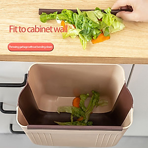 Generic Kitchen Compost Bin for Counter Top or Under Sink, 2024 New Hanging Small Trash Can for Cupboard, Bathroom, Bedroom, Office, Camping, Indoor Compost Bucket, Foldable Waste Container, Coffee