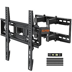 ELIVED Full Motion TV Mount TV Wall Mount Swivel and Tilt for Most 26-55 Inch TVs, Wall Mount TV Bracket with Dual Articulating Arms, Max VESA 400x400, 88 lbs. Loading, 16" Studs