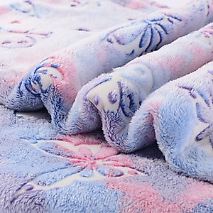 Yaning Glow in The Dark Butterfly Blanket, Soft Cozy Cute Fluffy Luminous Blanket for Kids Girls Teens Gift, Purple, 50x60 inches