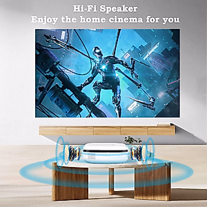 Mini Outdoor Projector 9500 Lumens, FunFlix 2023 Portable Movie Projector, 1080P Support, Home Theater Projector Compatible with HDMI, AV, USB, Laptop, Smartphone, TV Stick, Game