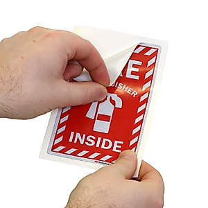 SmartSign Fire Extinguisher Inside Label | 4" x 6" Engineer Grade Reflective, Pack of 3, Made in USA