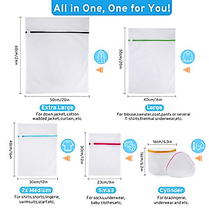 7 Pack Mesh Laundry Bags for Delicates with Premium Zipper, Lingerie Bags for Washing Delicates, Laundry Bags Mesh Wash Bags, Delicates Laundry Bag for Jeans,Blouse,Stocking,Underwear, Bra