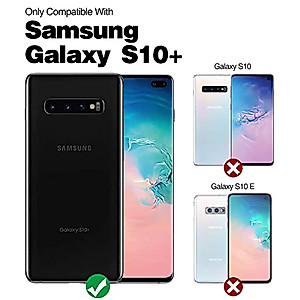 SURITCH for Samsung Galaxy S10 Plus Case, [Built-in Screen Protector] 360° Full Protection Military Grade Shockproof Rugged Bumper Thick Protective Phone Cover for Samsung S10 Plus 6.4 Inch - Black