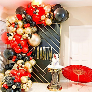 RUBFAC Red Balloons, 120pcs 5 Inch Red Balloons, Thicker Red Balloons for Birthday Wedding Baby Shower Graduation Anniversary Party Decorations