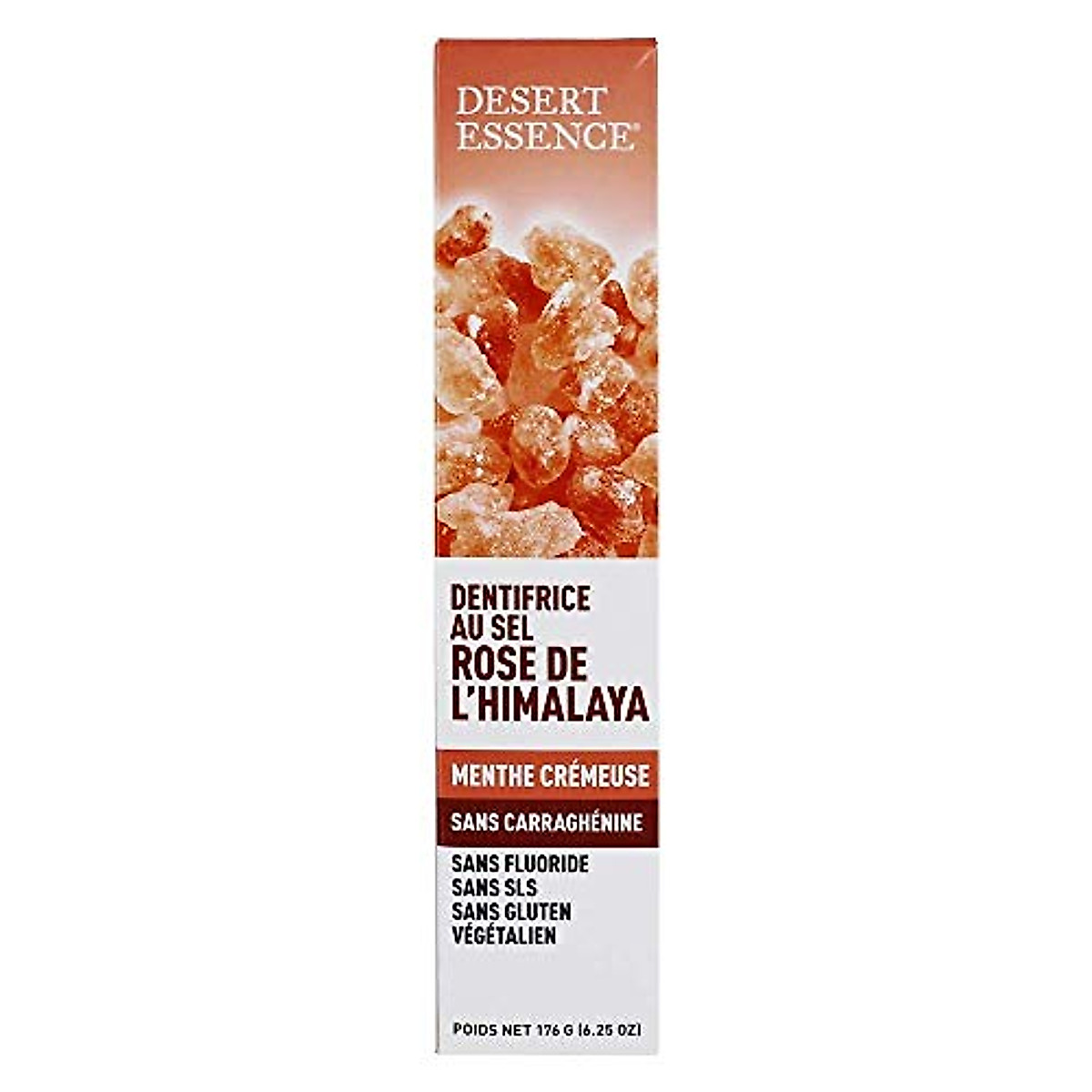 Desert Essence Pink Himalayan Salt Carrageenan Free Toothpaste 6.5 oz - Non-GMO, Gluten Free, Vegan, Cruelty Free, Fluoride Free - Eco-Harvest Tea Tree Oil - Fights Cavity-Forming Sugar Acids