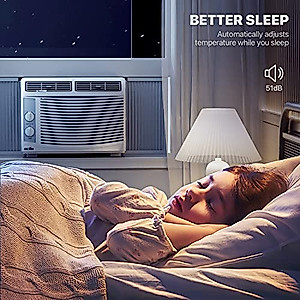 mollie 5,000 BTU Window Air Conditioner with Mechanical Controls and easy-to-Clean Washable Filter, Cool up to 150 Sq. Ft. For Bedrooms Guest Rooms