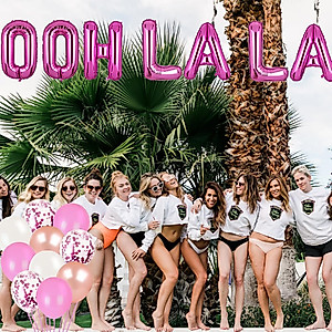 Lingerie Party Decorations Pink Lingerie Ooh La La Balloons Lingerie Shower Decor for Bridal Shower/Bachelorette/Slumber Sleepover/Spa Ladies/ Girls Night Party Supplies Decorations