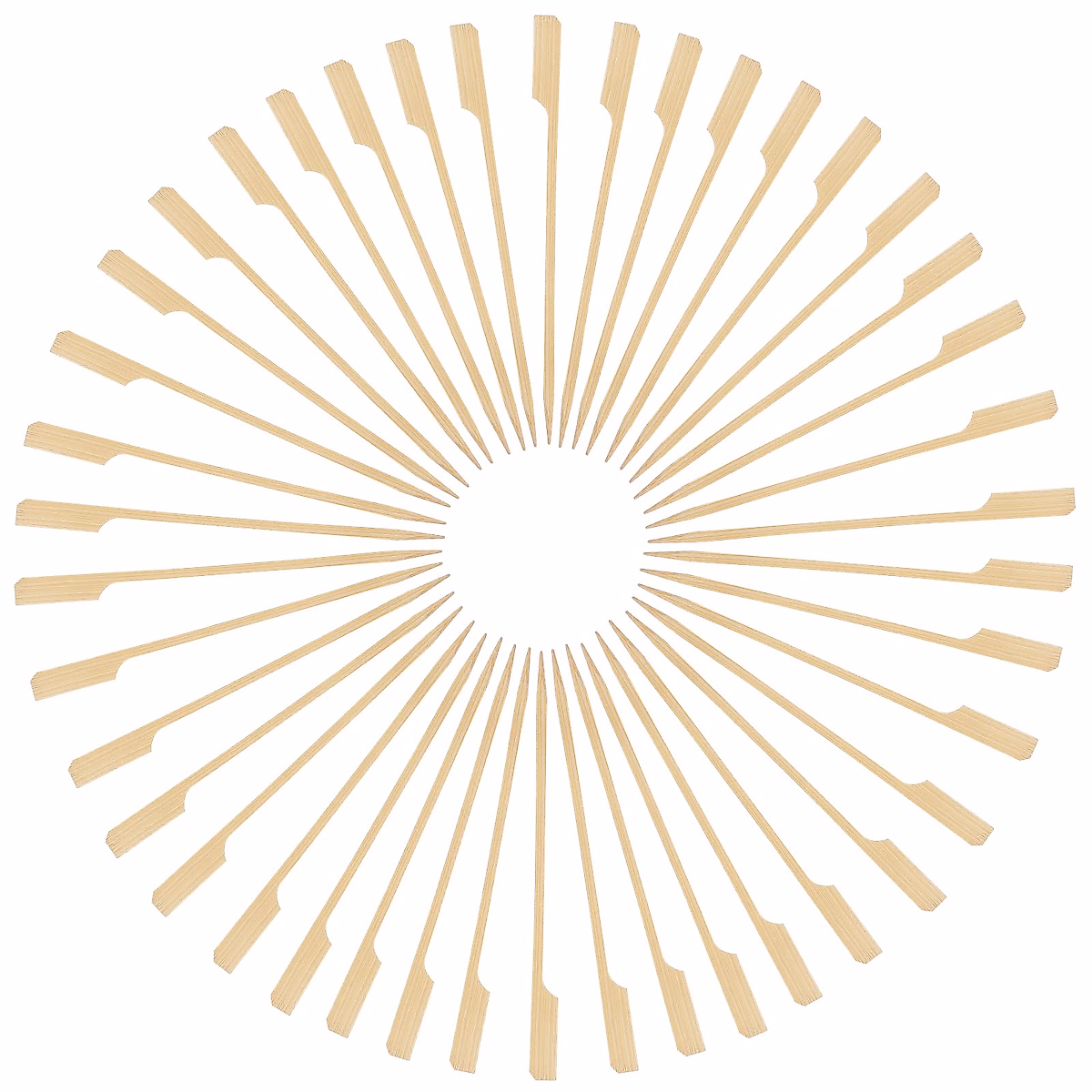 6 inch 200PCS Bamboo wood wooden Paddle Picks Skewers for Cocktail, Appetiser, Cast iron Grilling, Yakitori, Shabu Shabu, Hot pot, Fruit Kabobs, Sandwich, Barbeque Snacks