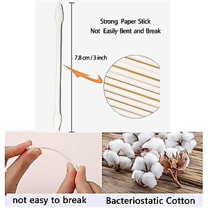 800 Pieces Cotton Swabs, Double Precision Tips with Paper Stick, 4 Packs, 200 Pieces 1 Pack (Double-Pointed Shape)