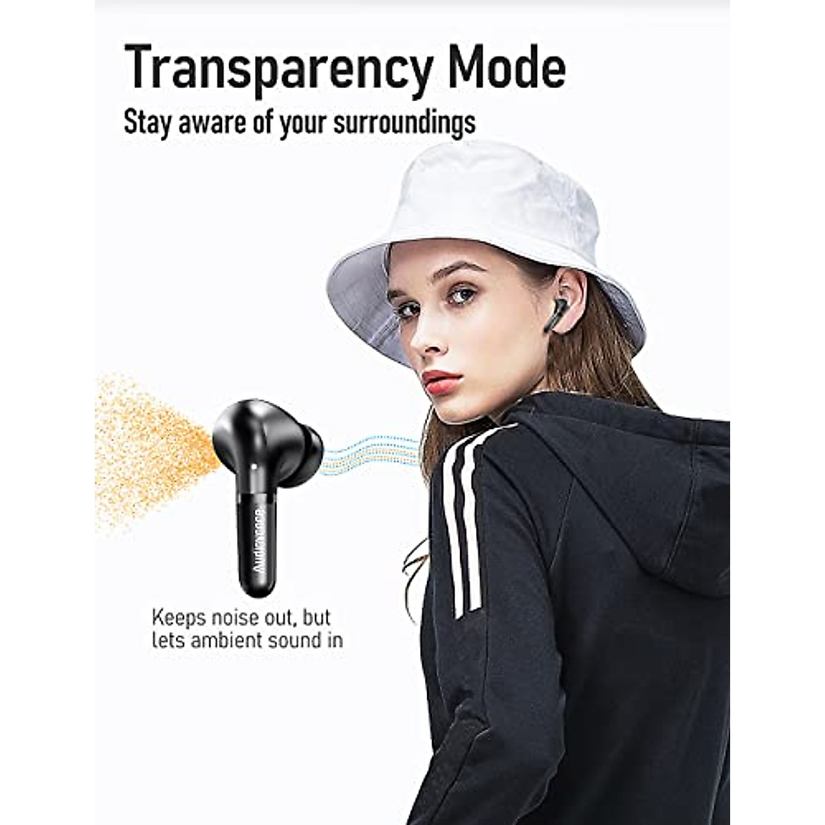 Audiovance Euphony 501 Wireless Earbuds Bluetooth Headphones for iPhone and Android, Active Noise Cancelling Wireless Ear Buds (EU501)