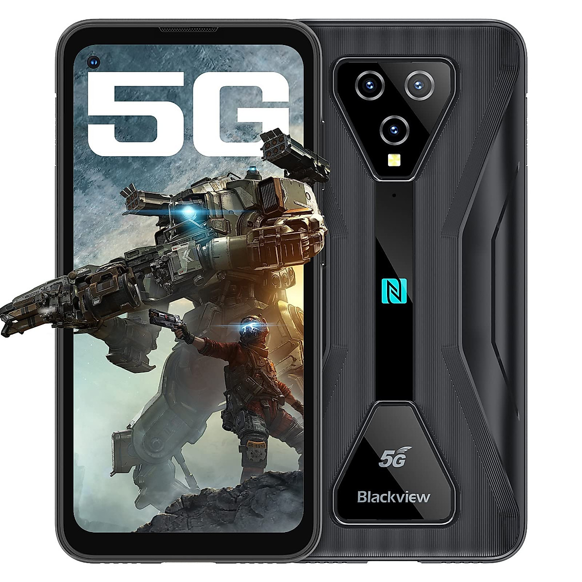Blackview 5G Rugged Smartphone Unlocked, BL5000 Dual SIM Rugged Unlocked Phones, 8GB+128GB, Android 11, 30W Fast Charge 4980mAh Battery, 16MP+12MP Camera,6.36" HD, IP68/IP69K Waterproof Phone,GPS,NFC