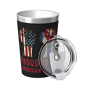 12oz Tumbler Proud To Be Cuban America Flag Stainless Steel Cup With Straw And Lid Spill Proof Bulk Double Wall Vacuum Reusable Water Tumblers For Cold Hot Drink