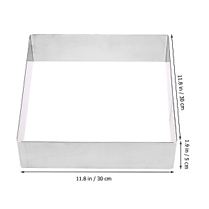 Useful Square Mousse Mold Stainless Steel Cake Ring Mousse Cutter Cake Mold Dessert Ring Pastry Mould Baking Tool (The diagonal size is 17 Inch)