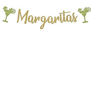 Margaritas Banner, Gold Glitter Margarita Bar Decorations, Fiesta Bridal Shower Baby Shower Decorations, Cinco De Mayo Mexican Fiesta Themed Party Decorations